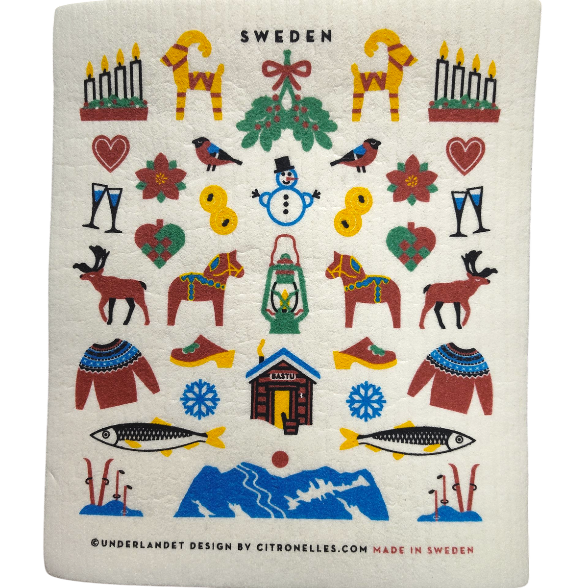Dishcloth: Swedish Winter Traditions – Eco-Friendly Cotton/Cellulose B ...